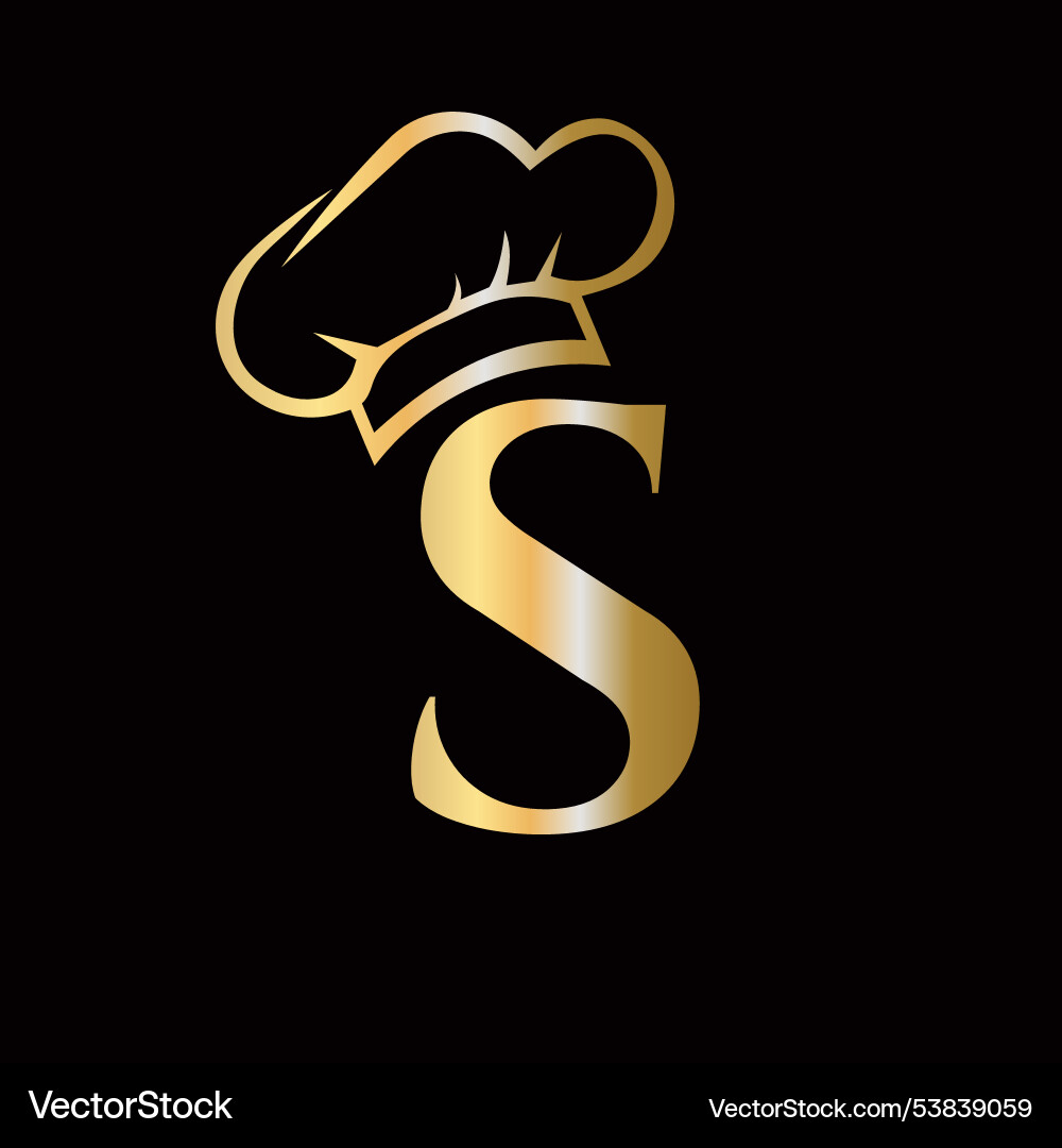 Letter s chef logo concept for restaurant sigh Vector Image