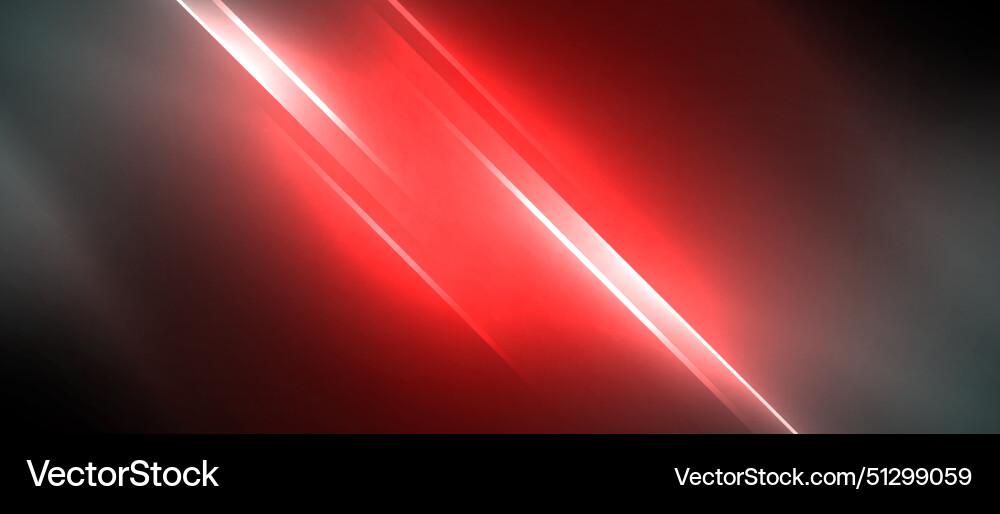 Neon red beam on black backdrop creates electric Vector Image