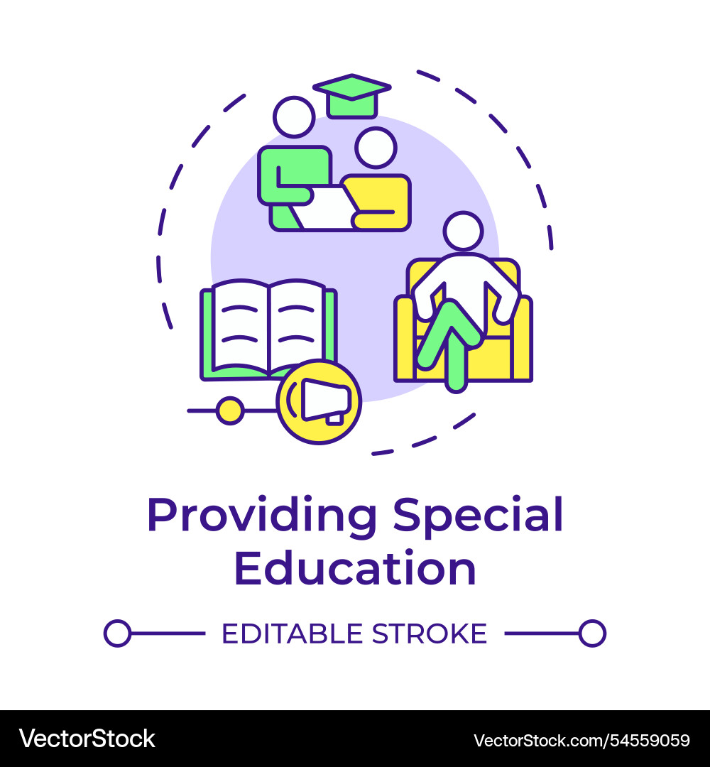 Providing special education multi color concept Vector Image