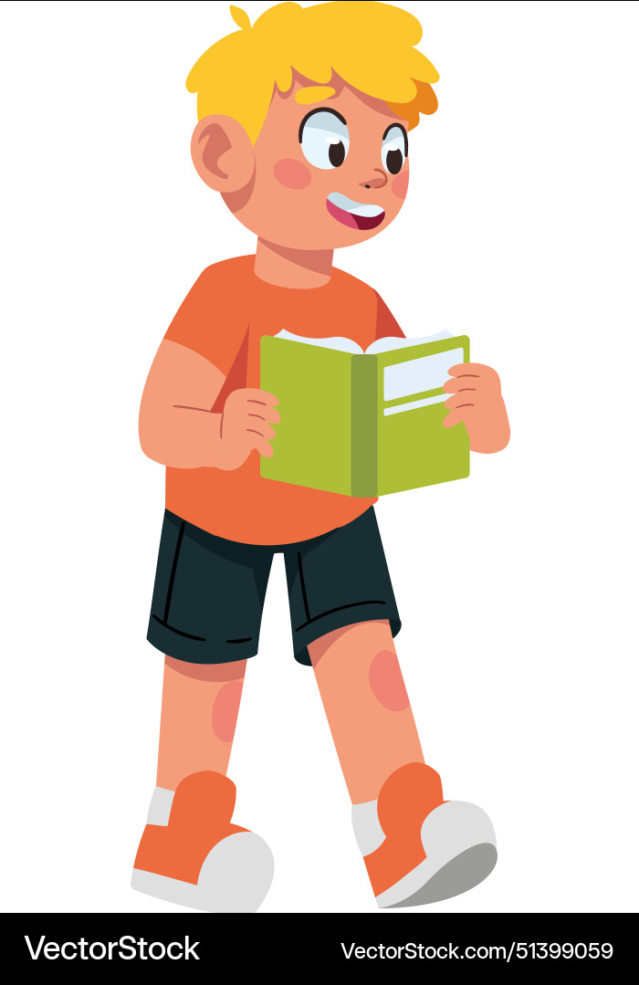 Reader boy cartoon Royalty Free Vector Image - VectorStock