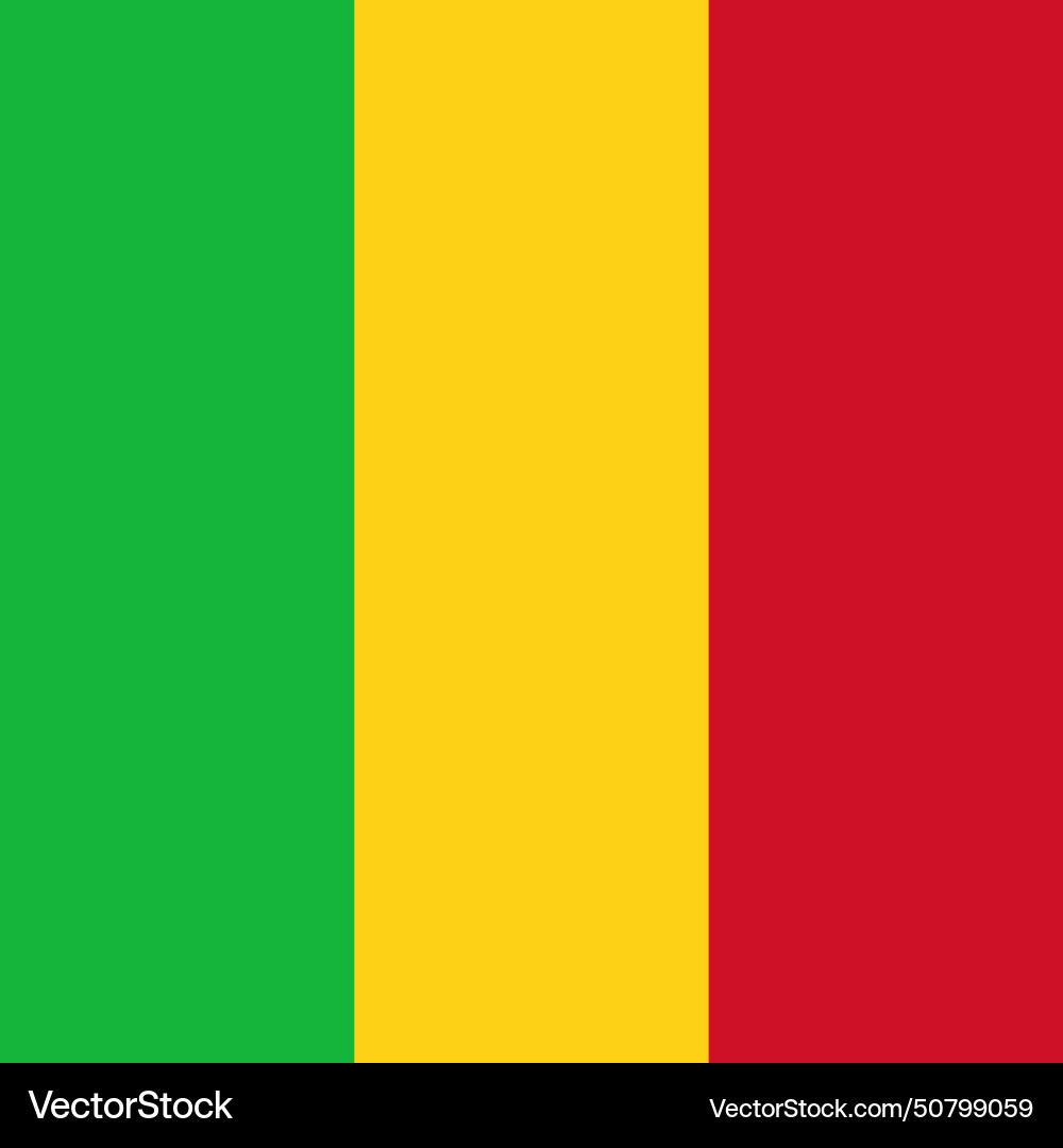 Square flag of mali Royalty Free Vector Image - VectorStock