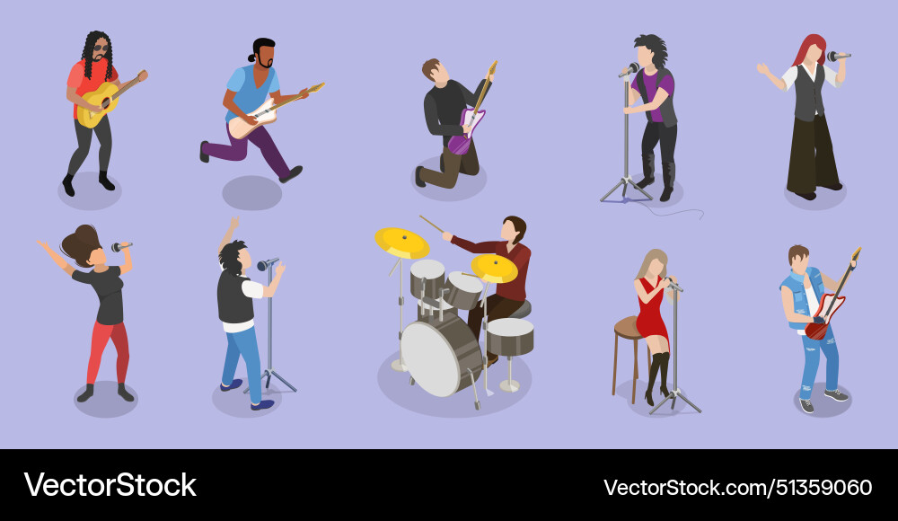 3d isometric flat of rock Royalty Free Vector Image