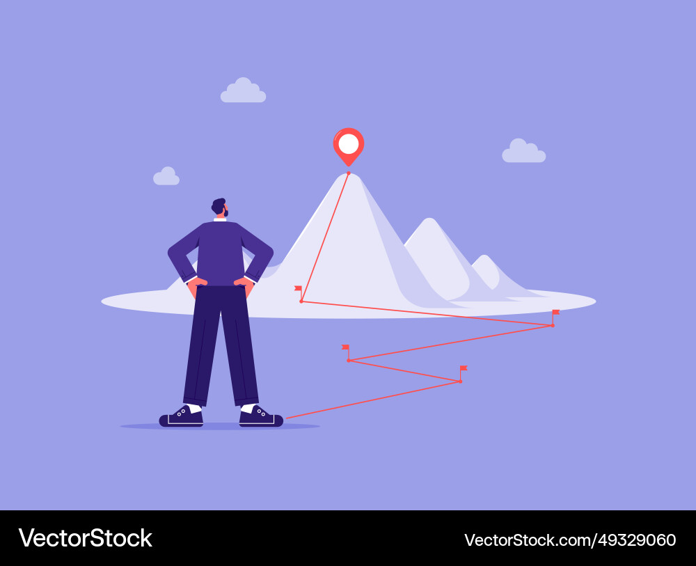 Business journey path in progress to success Vector Image