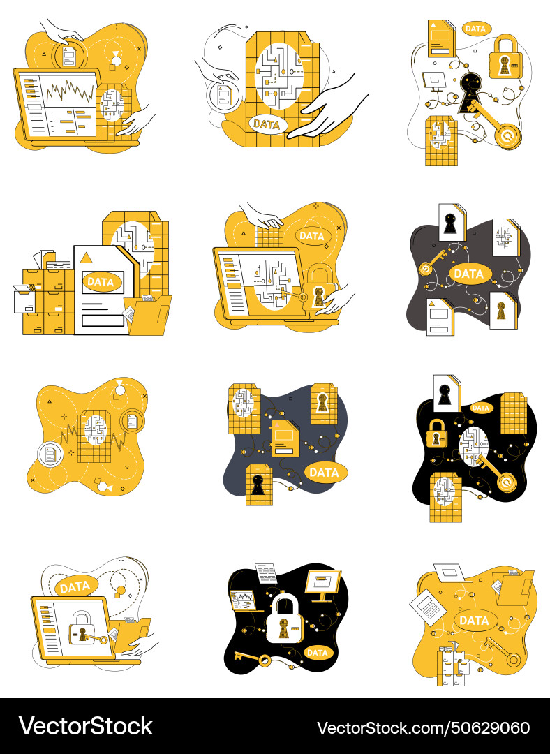 Data science analytics professionals Royalty Free Vector