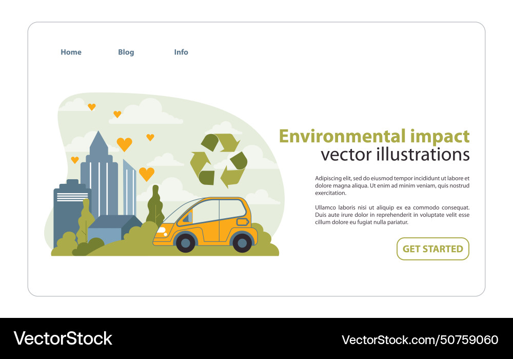 Electric car environmental impact Royalty Free Vector Image