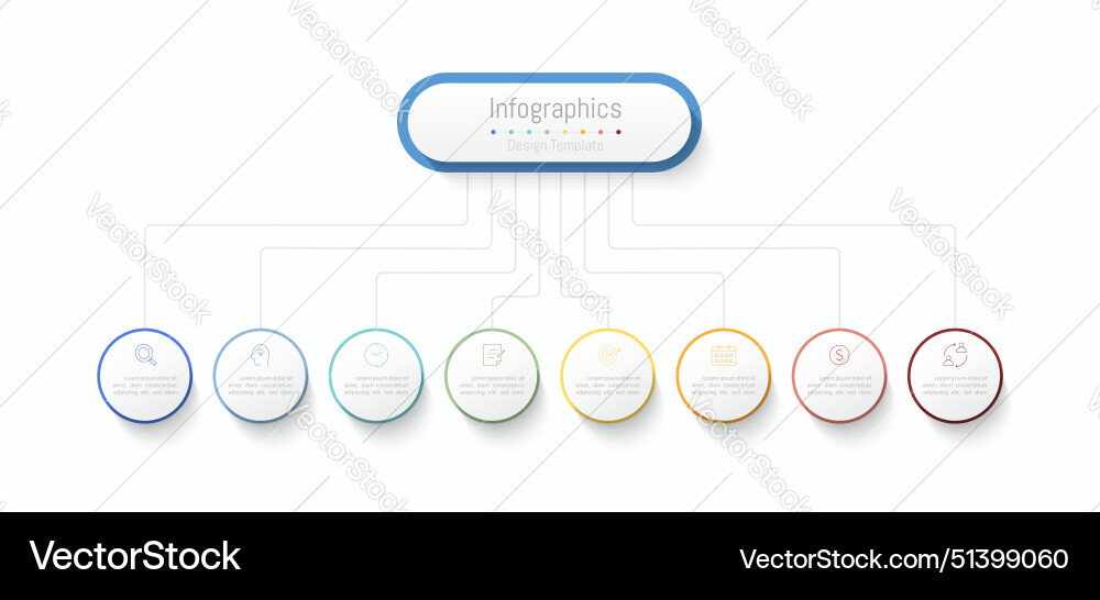 Infographic 8 options design elements Royalty Free Vector