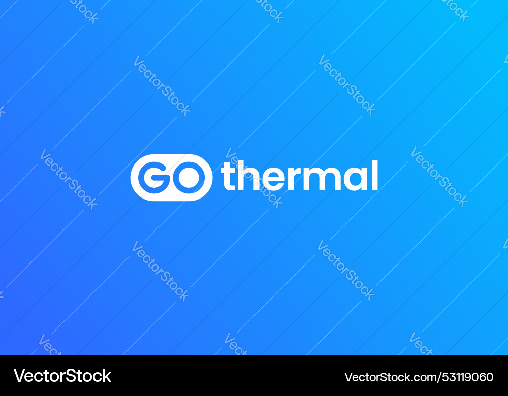 Logo go thermal text modern minimalist Royalty Free Vector