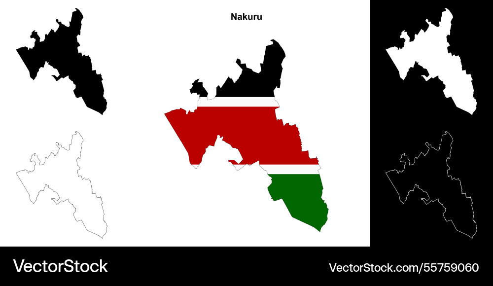 Nakuru outline map Royalty Free Vector Image - VectorStock