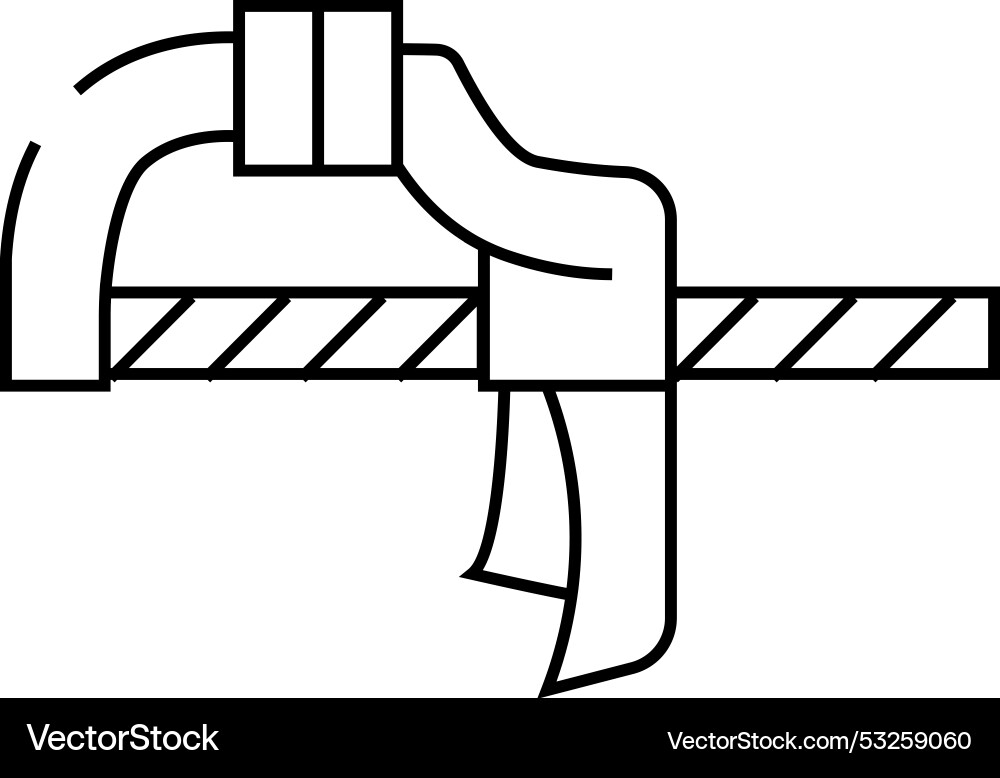 Quick grip clamp line icon Royalty Free Vector Image