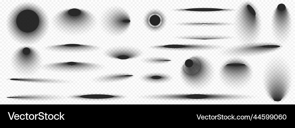 Realistic round shadows with soft edges shades Vector Image