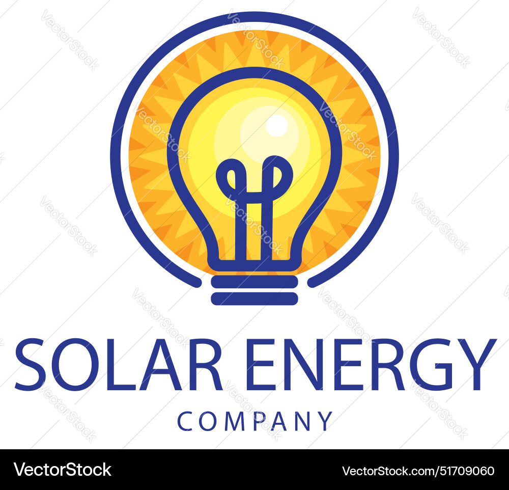 Solar energy logo Royalty Free Vector Image - VectorStock