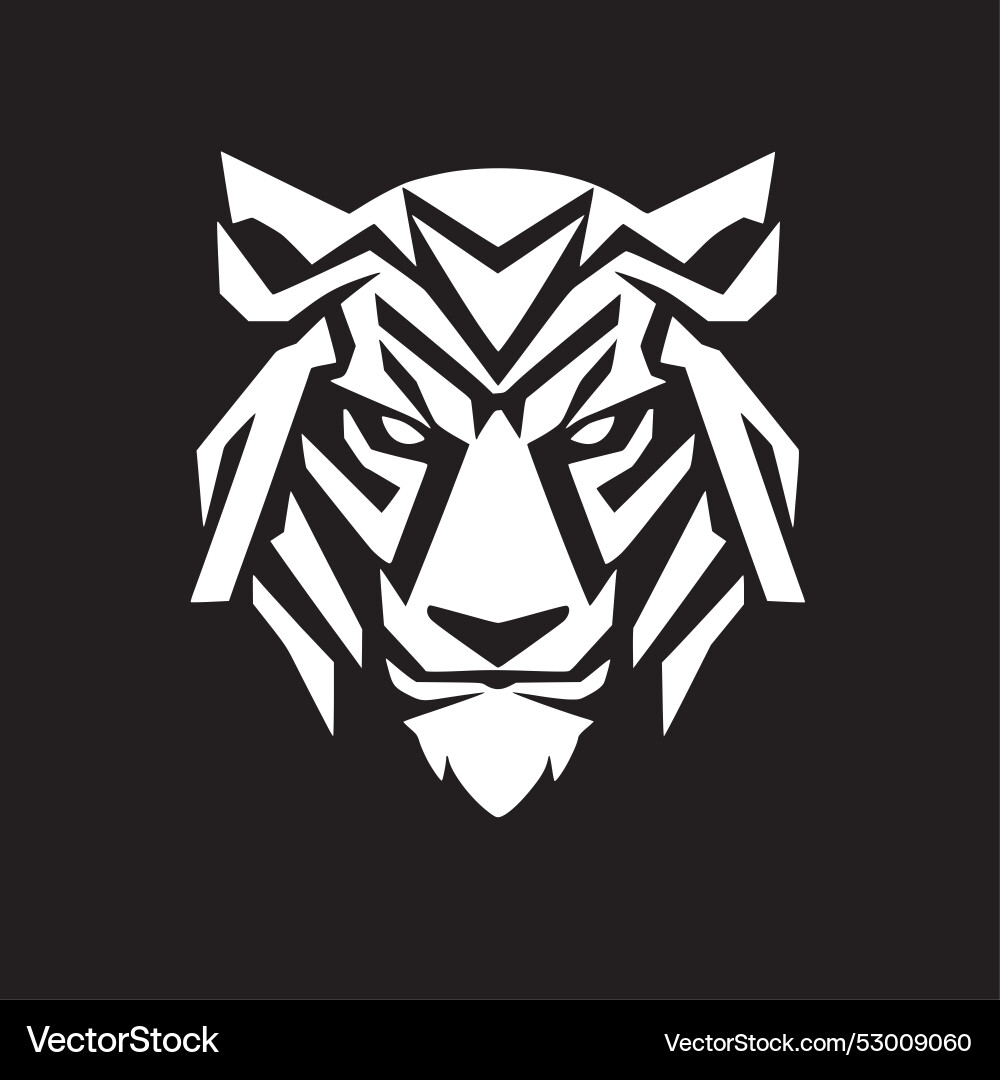 Tiger - black and white Royalty Free Vector Image