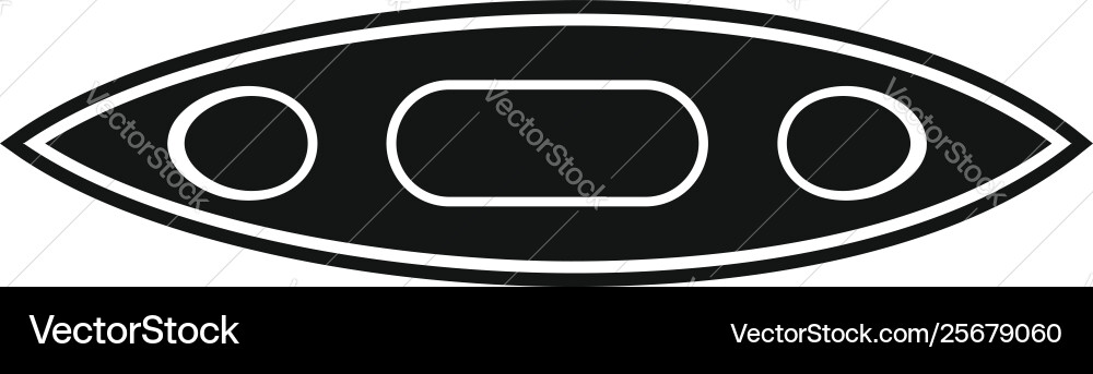Top view canoe boat icon simple style Royalty Free Vector