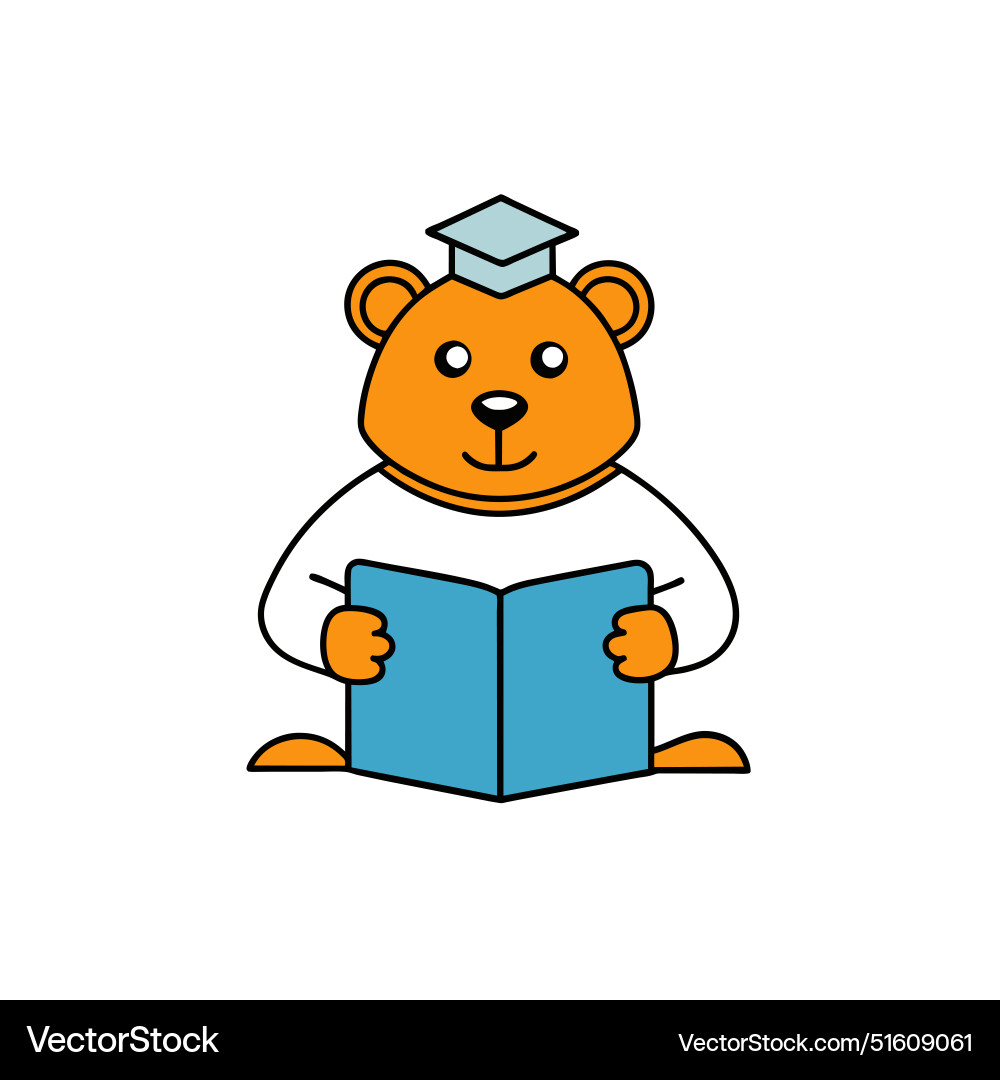 Bear learns icon Royalty Free Vector Image - VectorStock