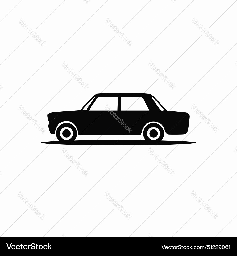 Car silhouette icon side view Royalty Free Vector Image