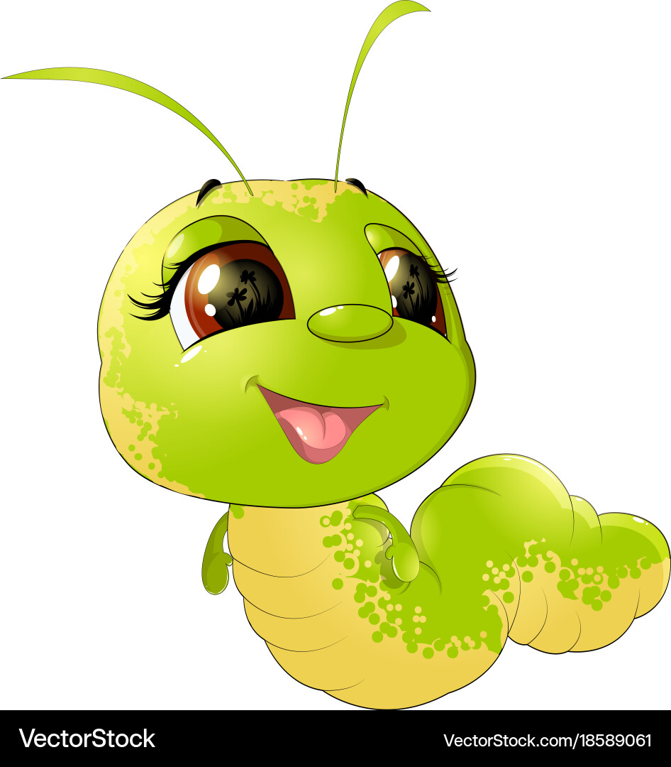 Cute insect caterpillar Royalty Free Vector Image