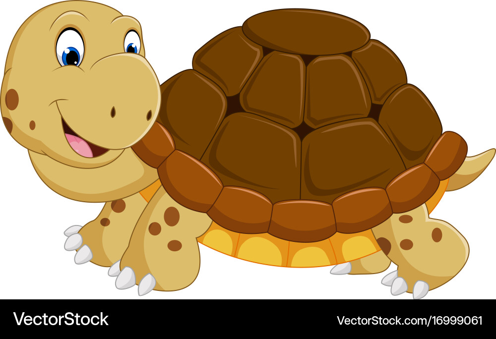 Cute turtle cartoon running Royalty Free Vector Image