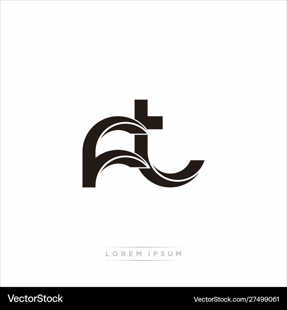 Ft initial letter split lowercase modern monogram Vector Image