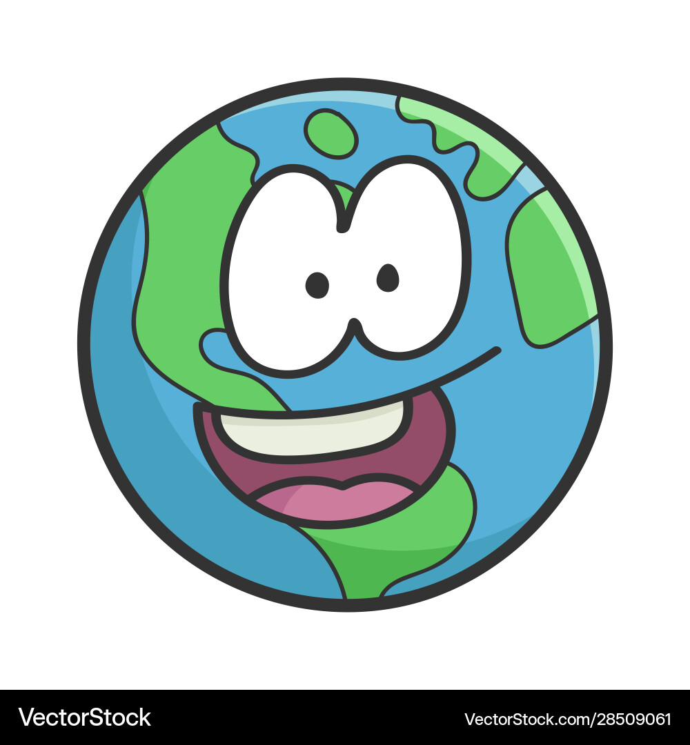 Happy planet earth cartoon Royalty Free Vector Image
