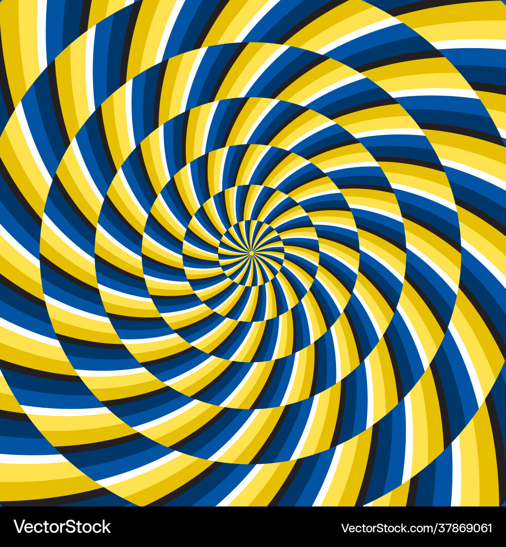 Optical motion illusion background yellow blue Vector Image