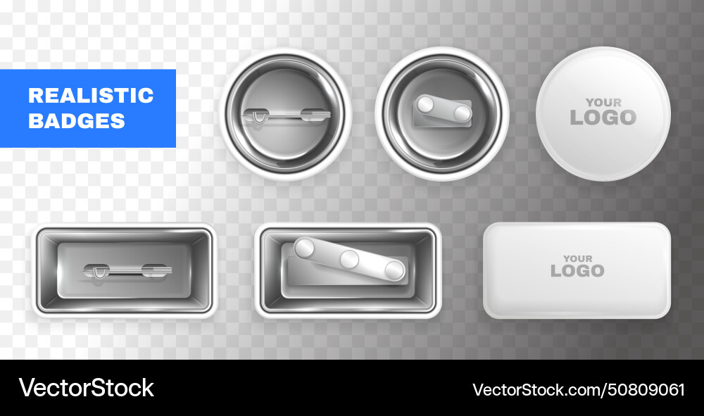 Realistic badges set Royalty Free Vector Image