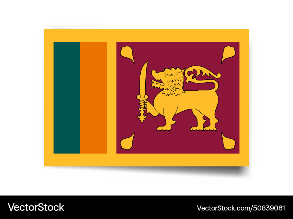 Rectangle flag of sri lanka Royalty Free Vector Image