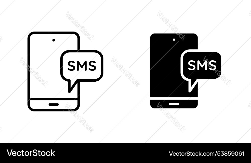 Sms icon set Royalty Free Vector Image - VectorStock
