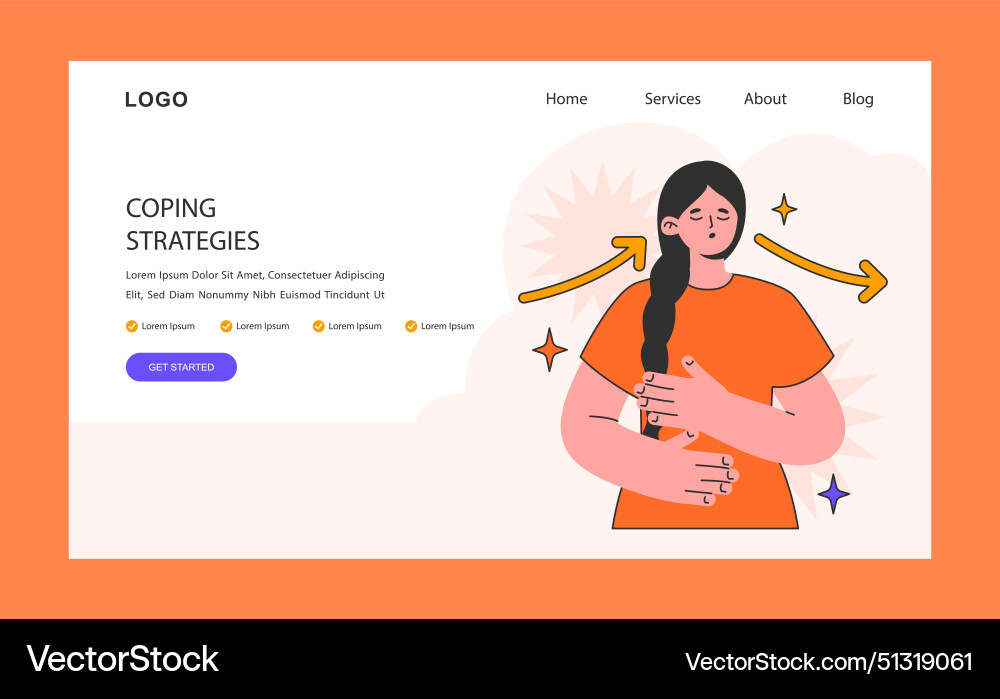 Woman managing stress and anxiety using coping Vector Image