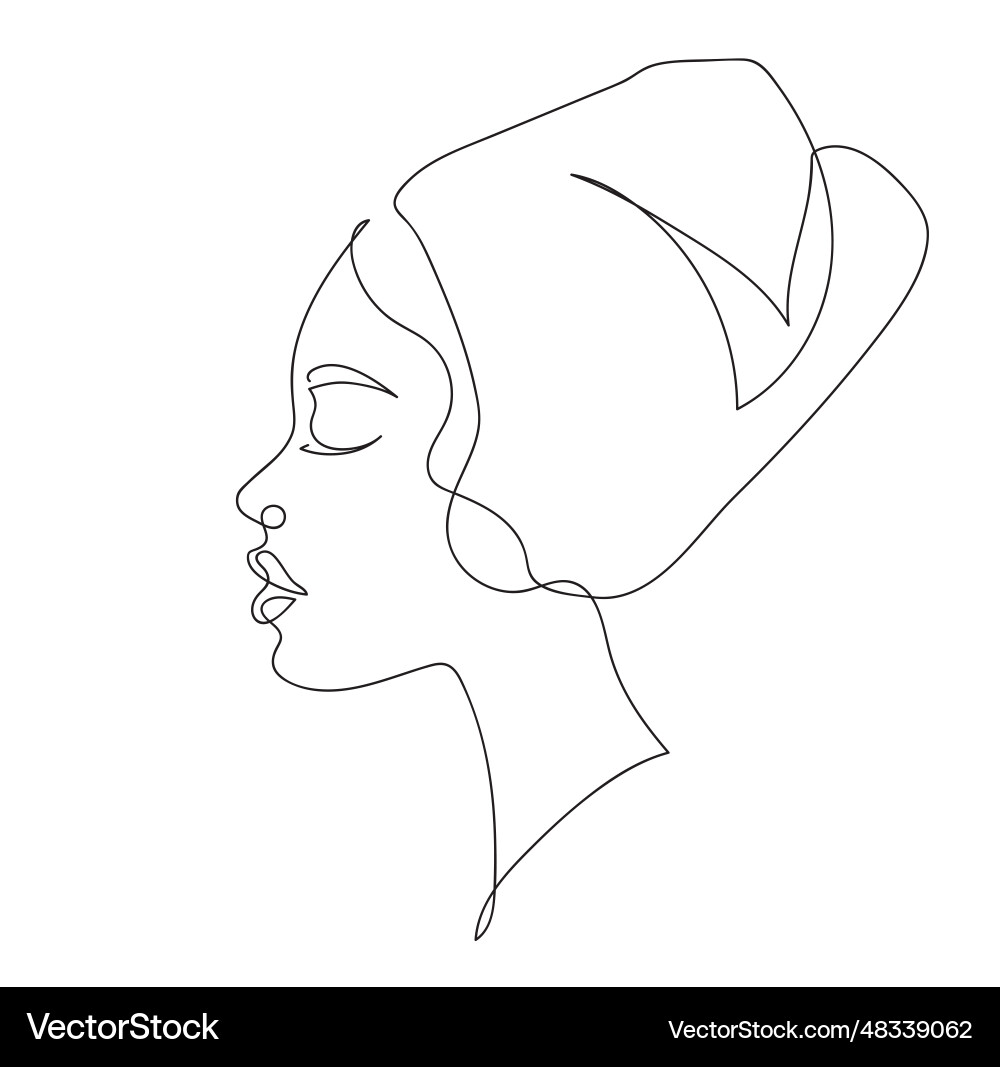 African woman head Royalty Free Vector Image - VectorStock