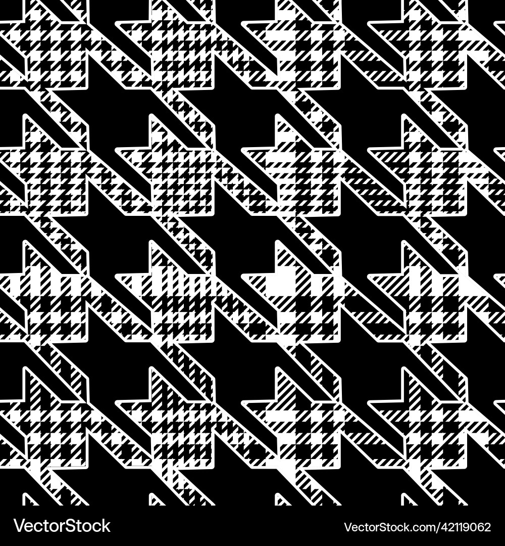 Black Houndstooth Plaid Pattern Royalty Free Vector Image