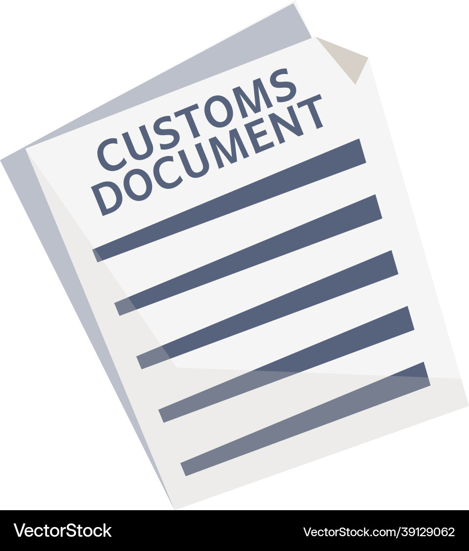 Customs document icon Royalty Free Vector Image