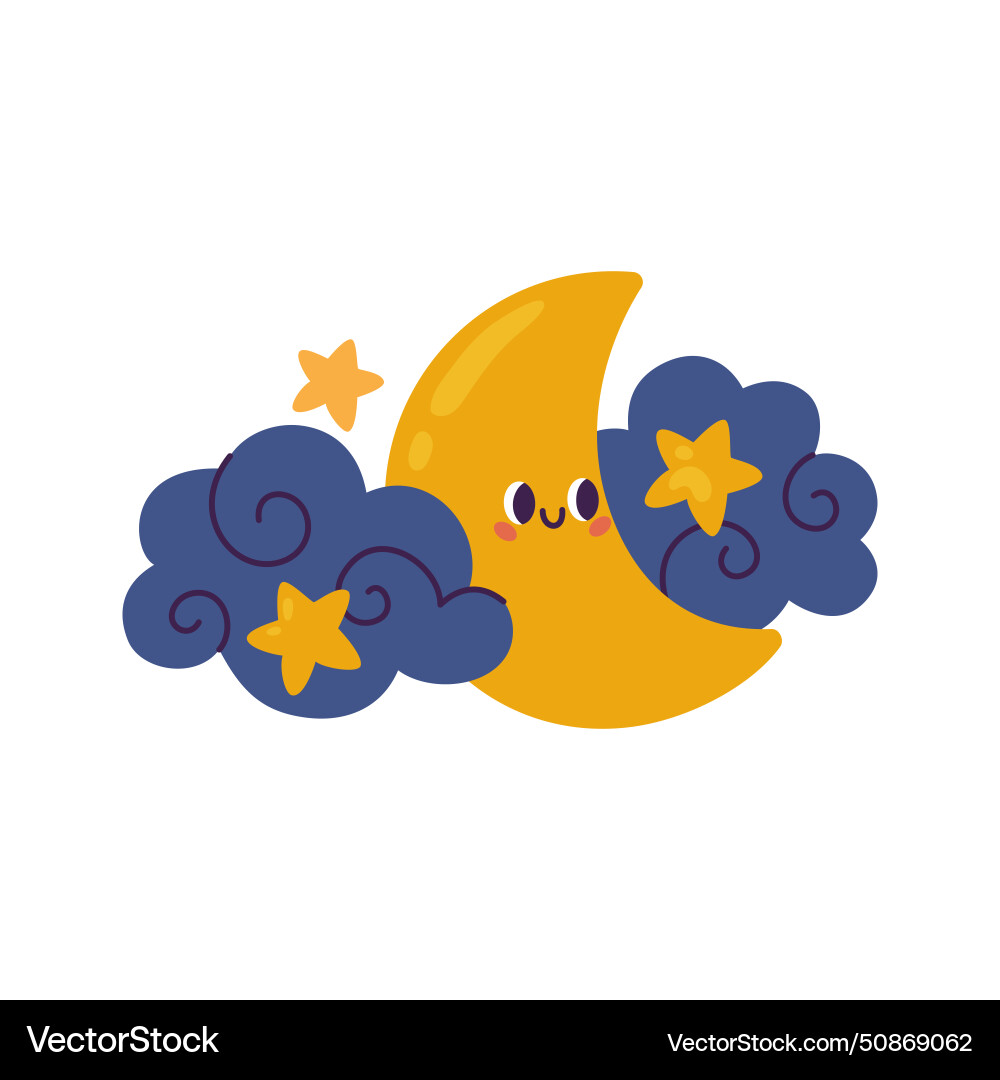 Cute moon Royalty Free Vector Image - VectorStock