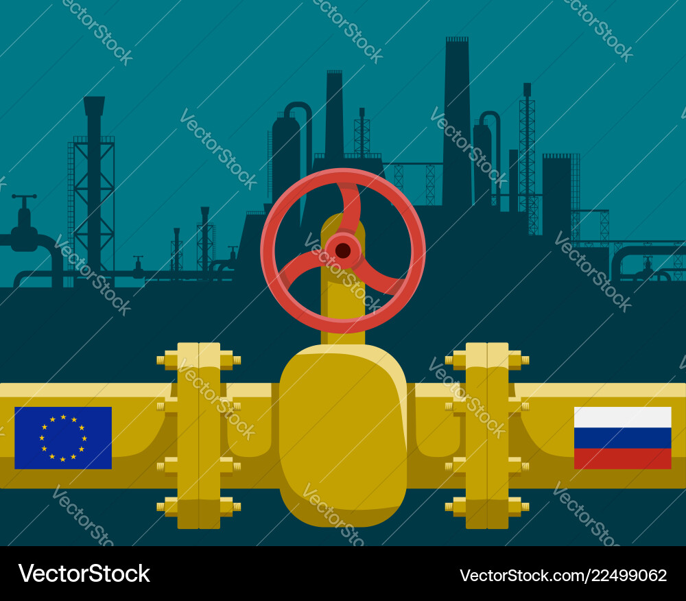 Gas pipeline with valve Royalty Free Vector Image