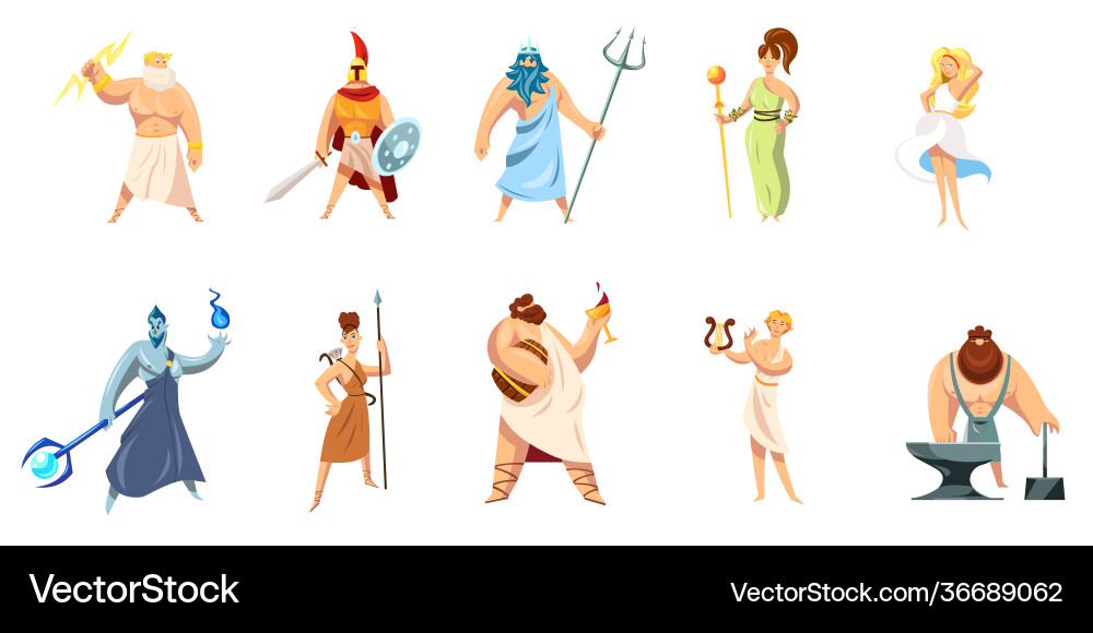 Greek mythology characters collection Royalty Free Vector