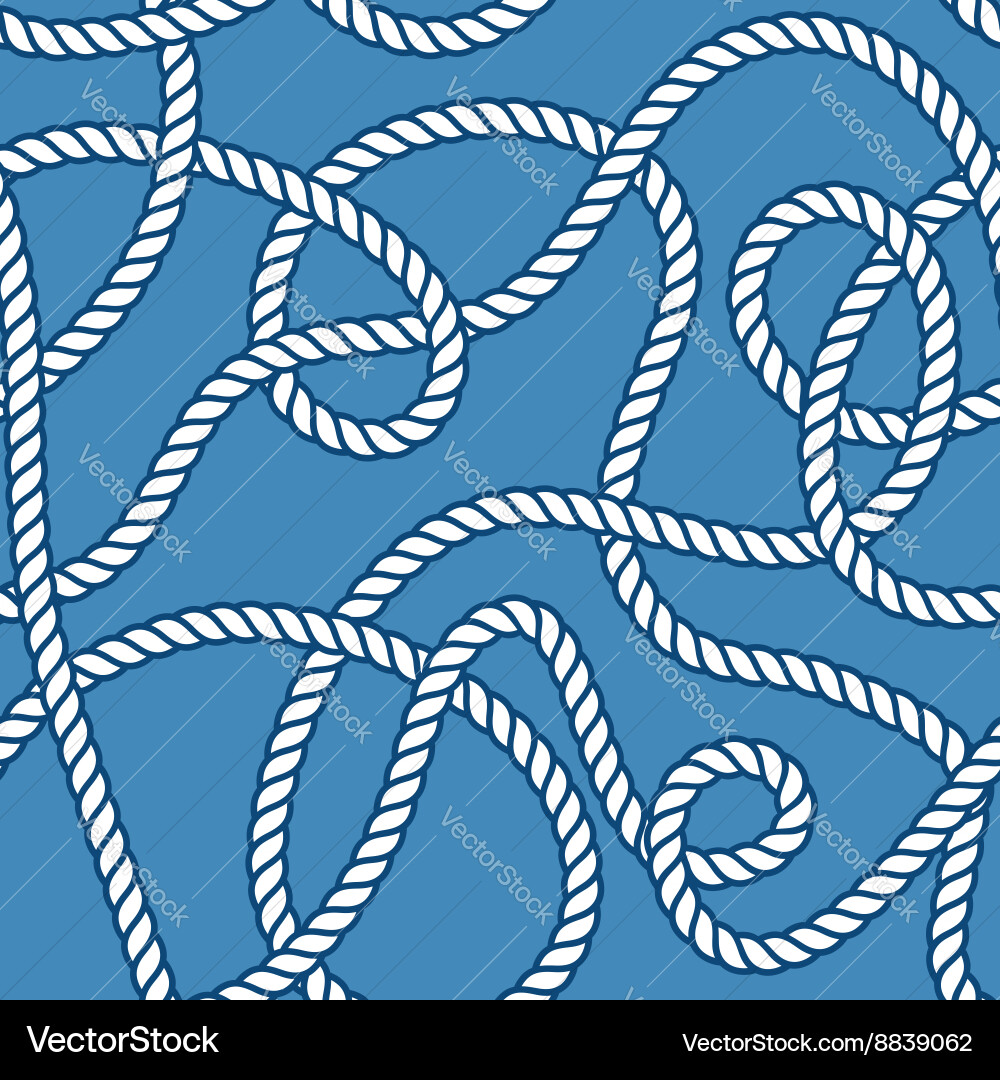 Marine Rope and Knot Seamless Pattern Royalty Free Vector
