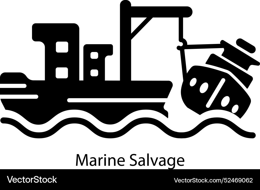 Marine salvage Royalty Free Vector Image - VectorStock