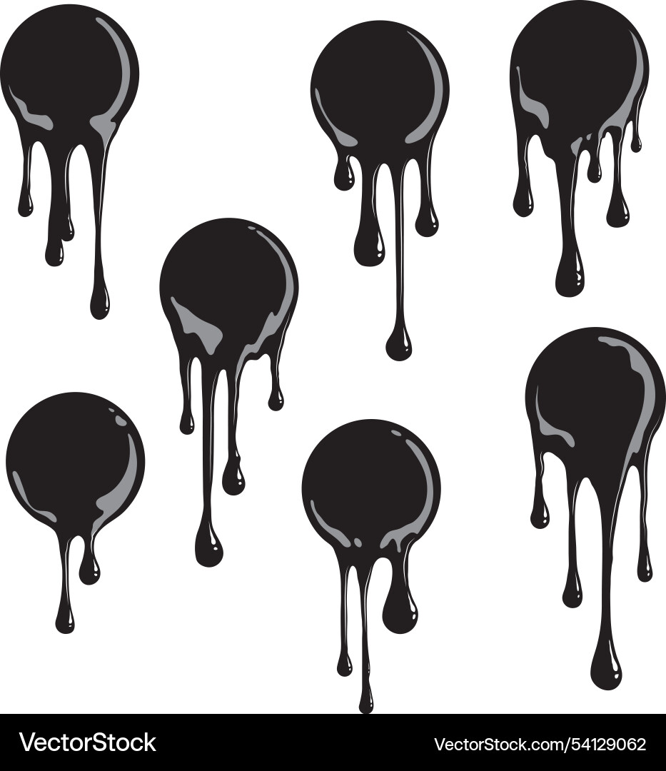 Paint dripping with highlights Royalty Free Vector Image