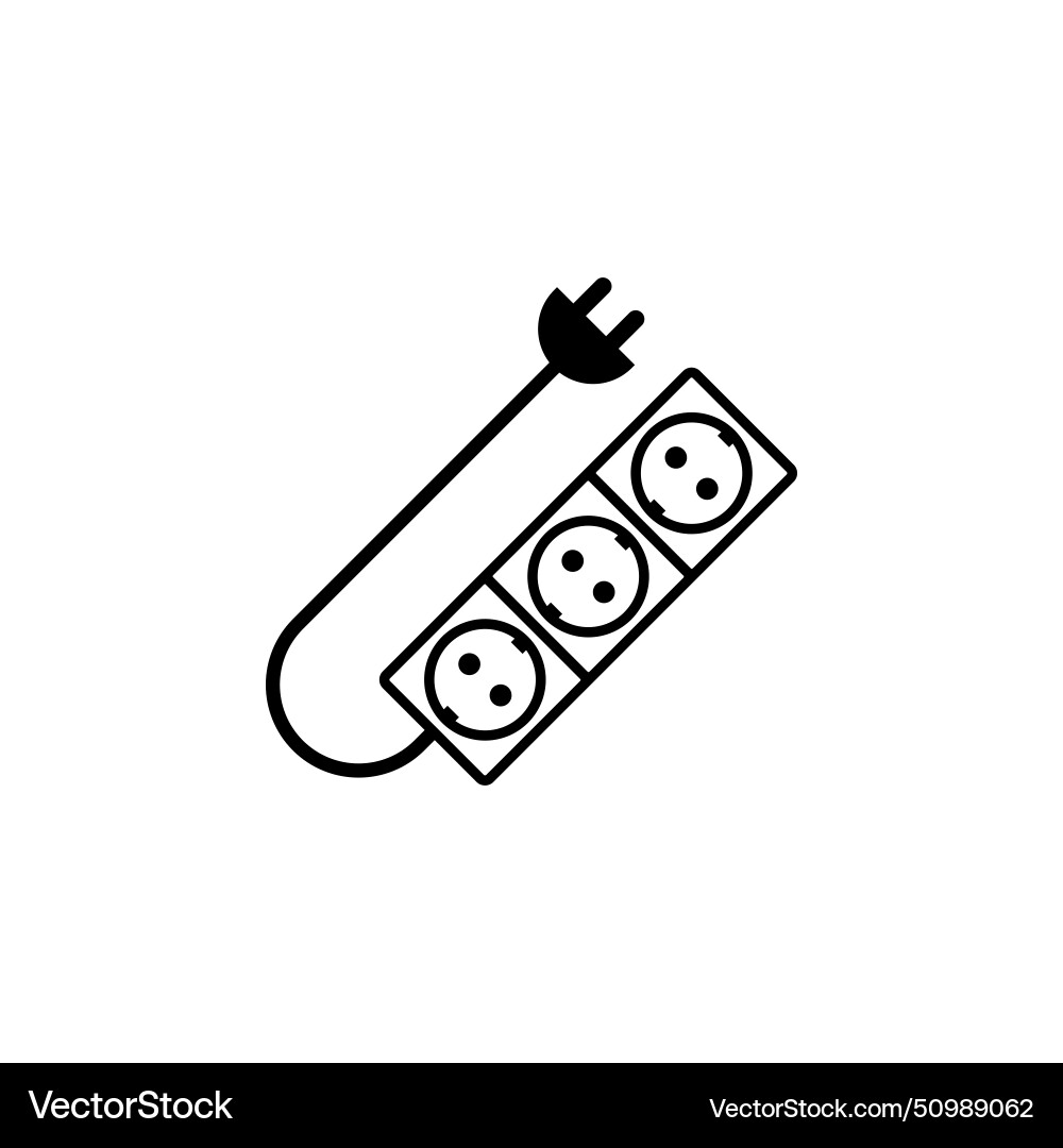 Plug wire socket flat icon Royalty Free Vector Image