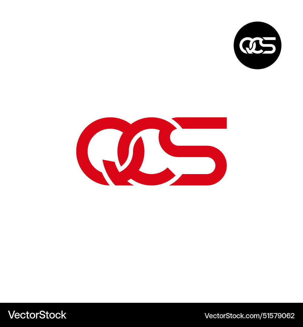 Qcs logo letter monogram design Royalty Free Vector Image