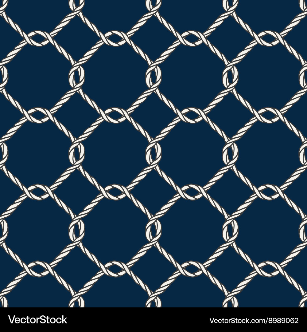 Seamless nautical rope knot pattern Royalty Free Vector