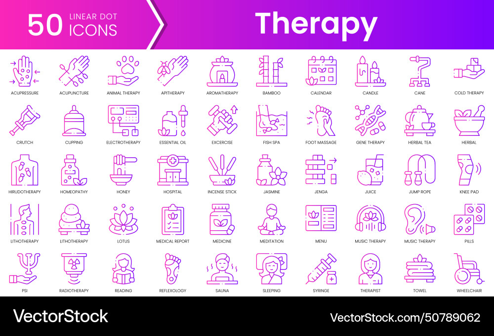 Set of therapy icons gradient style icon bundle Vector Image