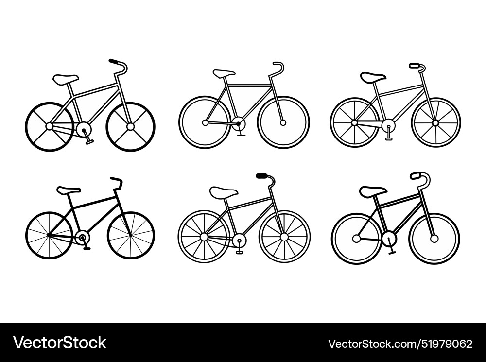 Unique cycle silhouette designs Royalty Free Vector Image