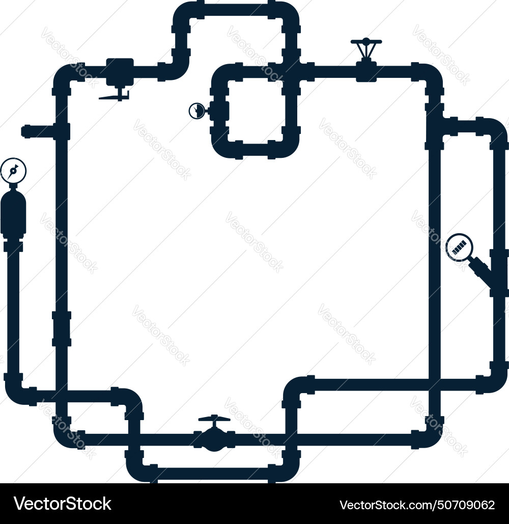 Water pipe system banner for plumbing Royalty Free Vector