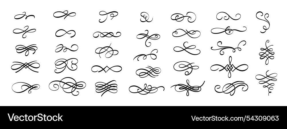 Antique Swirl Flourish Ornament Royalty Free Vector Image