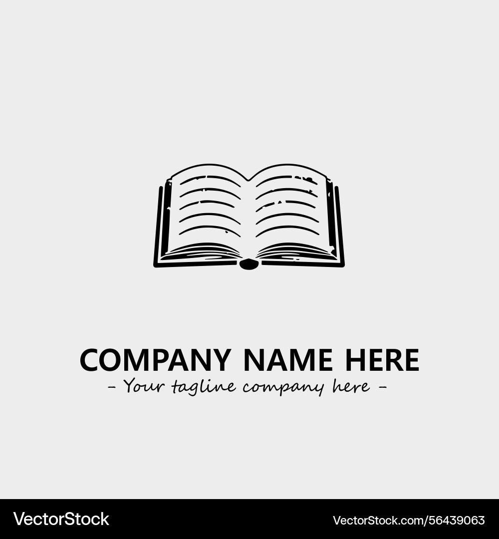 Book black and white for logo company image Vector Image