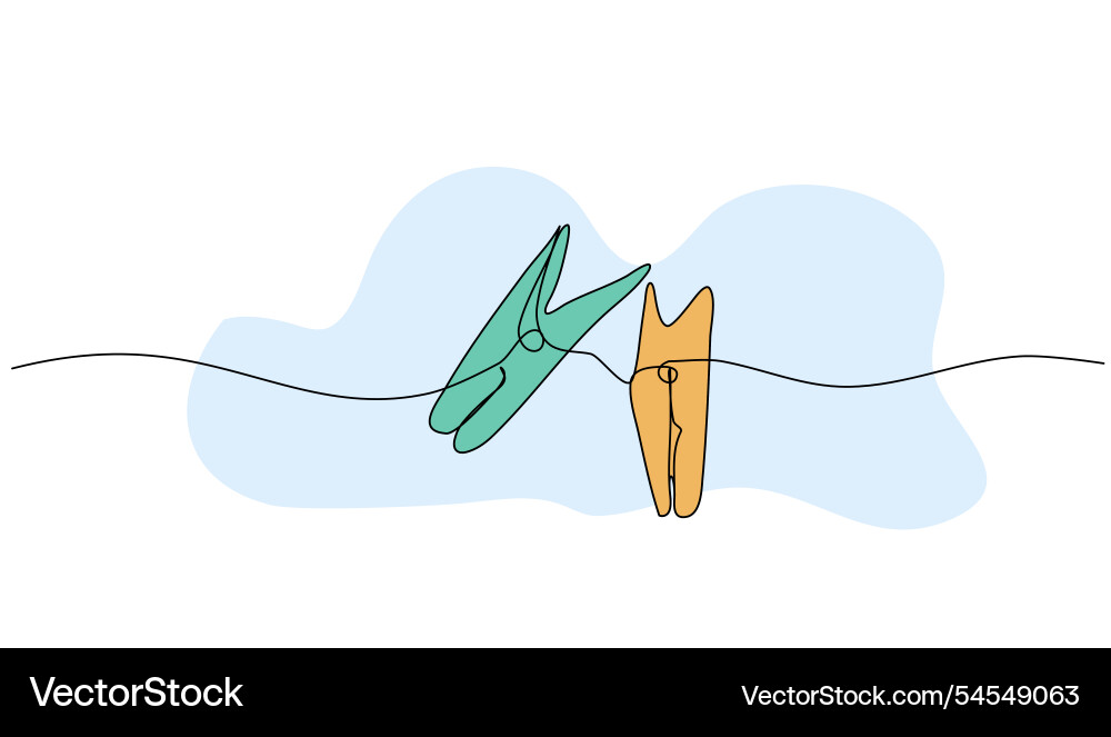 Clothespins modern flat Royalty Free Vector Image