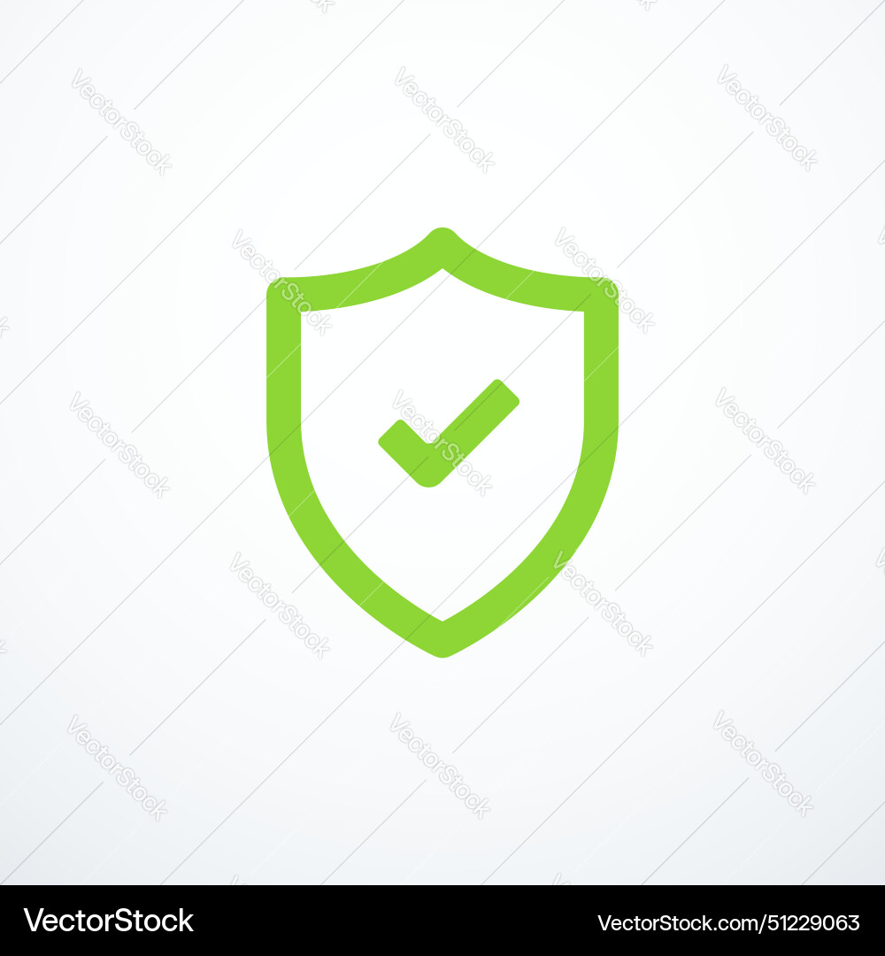 Green shield check mark icon Royalty Free Vector Image