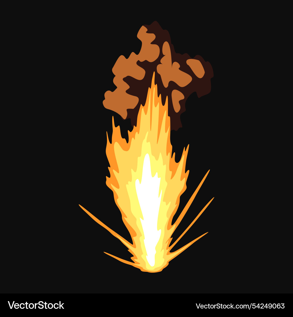 Gun flashe or gunshot animation fire explosion Vector Image