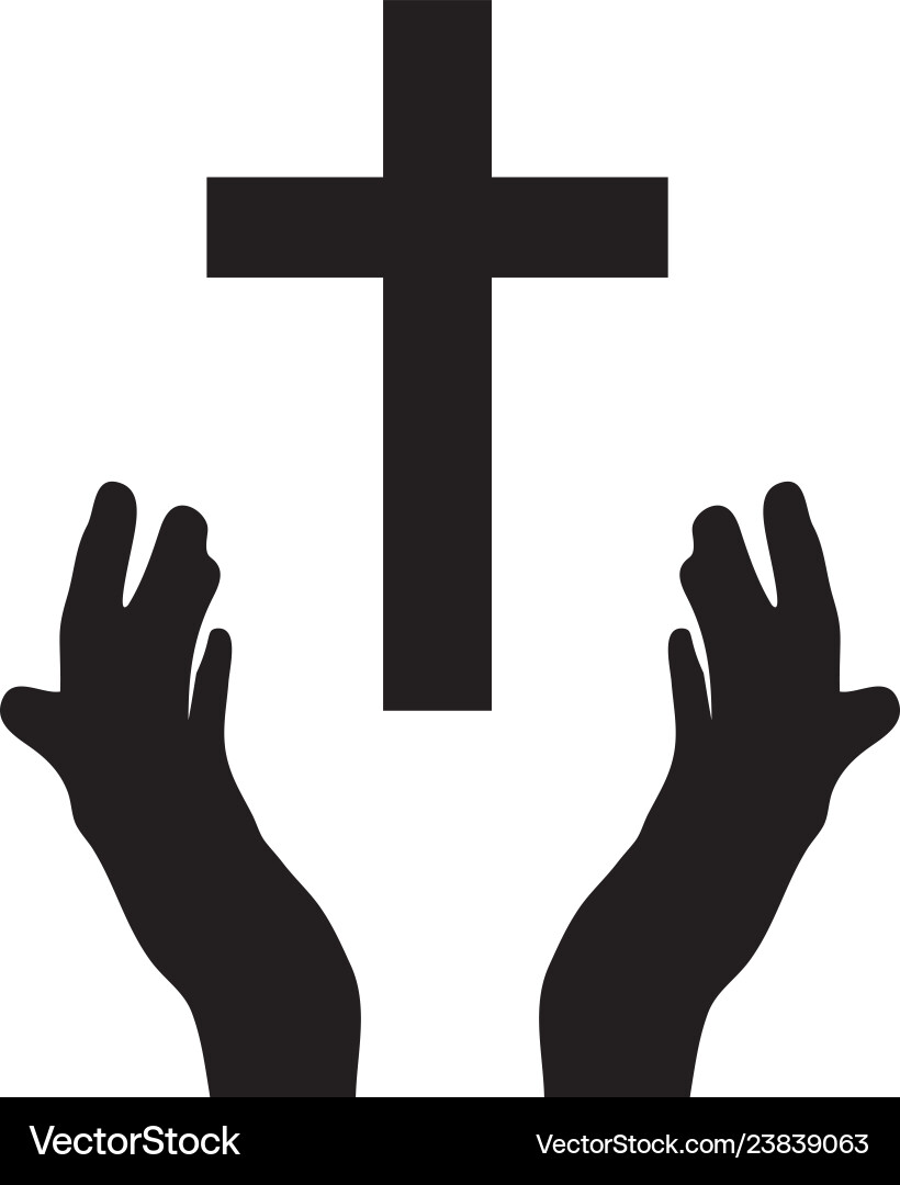 Hands praying Royalty Free Vector Image - VectorStock