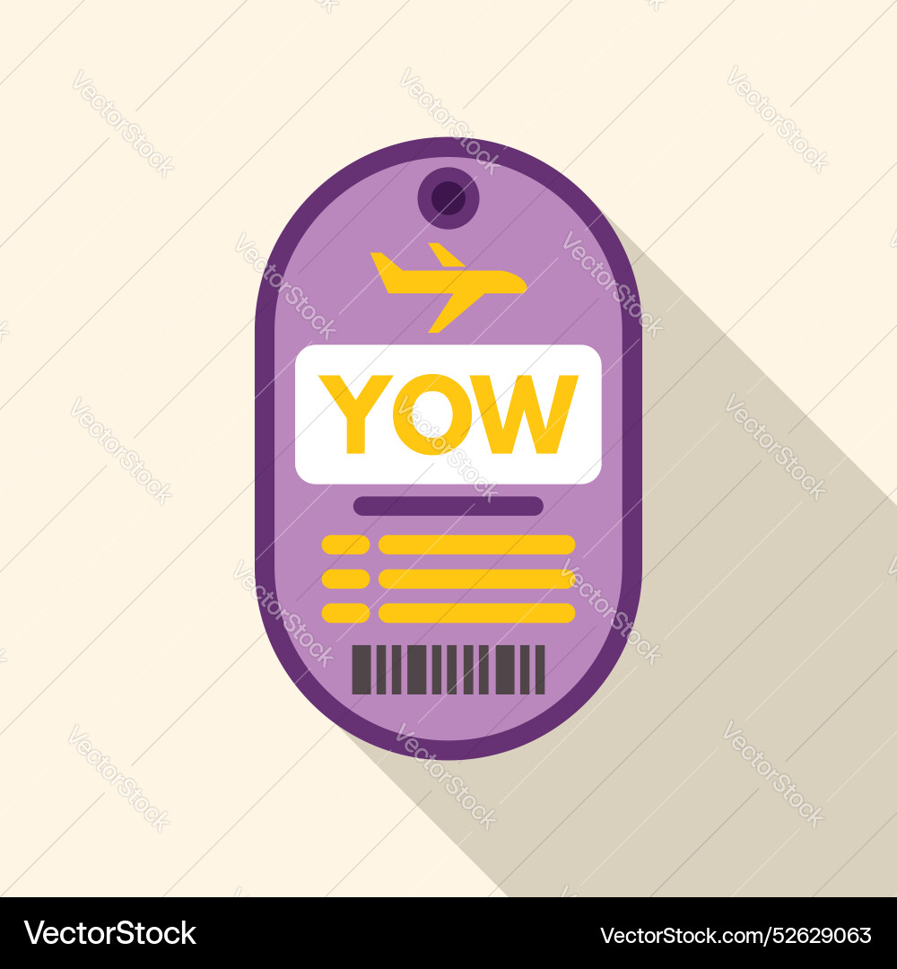 Luggage tag showing yow airport code for ottawa Vector Image